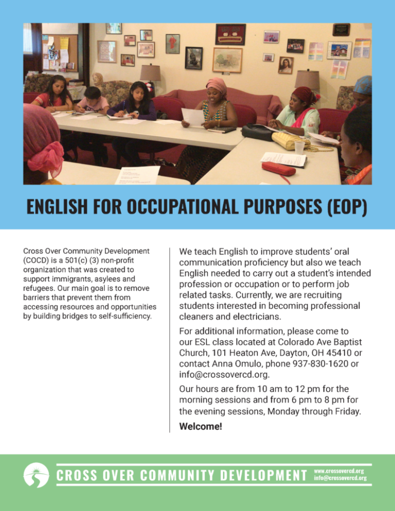 Learning Opportunity – English for Occupational Purposes Classes ...